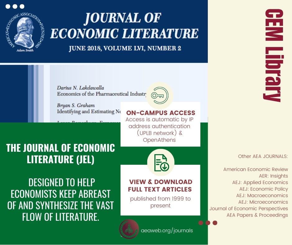 American Economic Association (𝐴𝐸𝐴) Journals – CEM Library