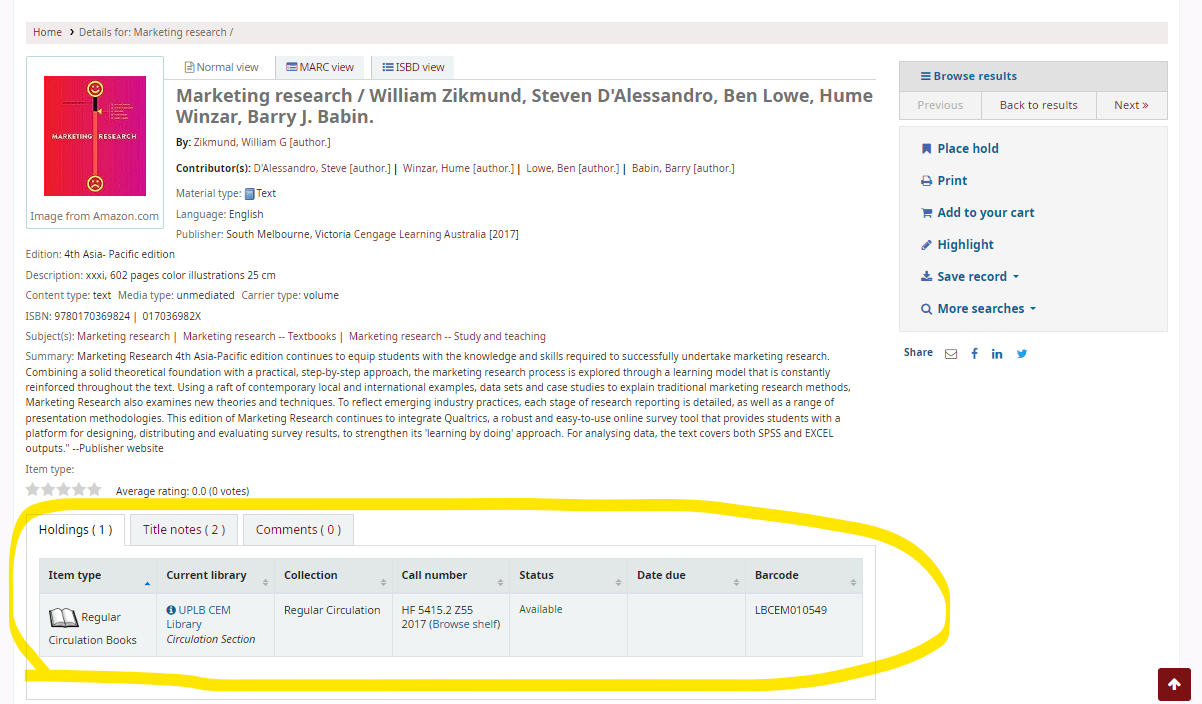 Find material in the Library – CEM Library